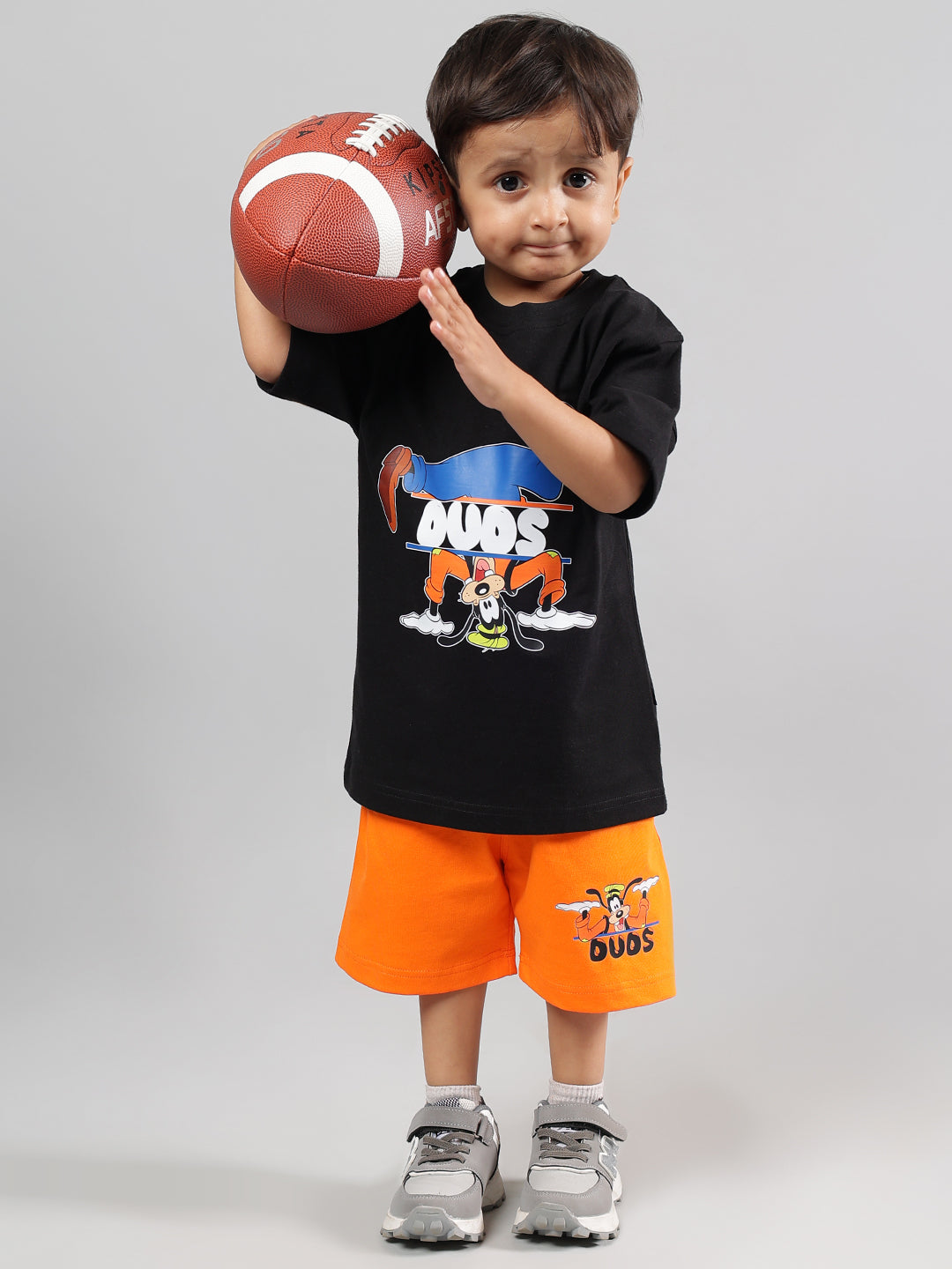 GOOFY CO-ORD FOR BOYS & GIRLS (BLACK-ORANGE)