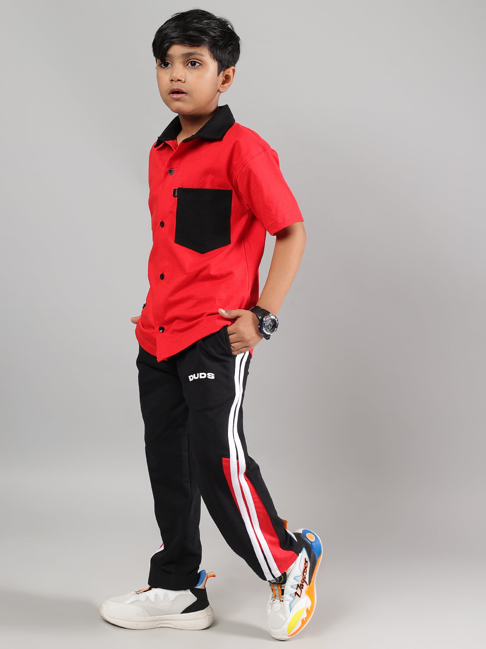 DORIC CO-ORD FOR BOYS & GIRLS (RED-BLACK)