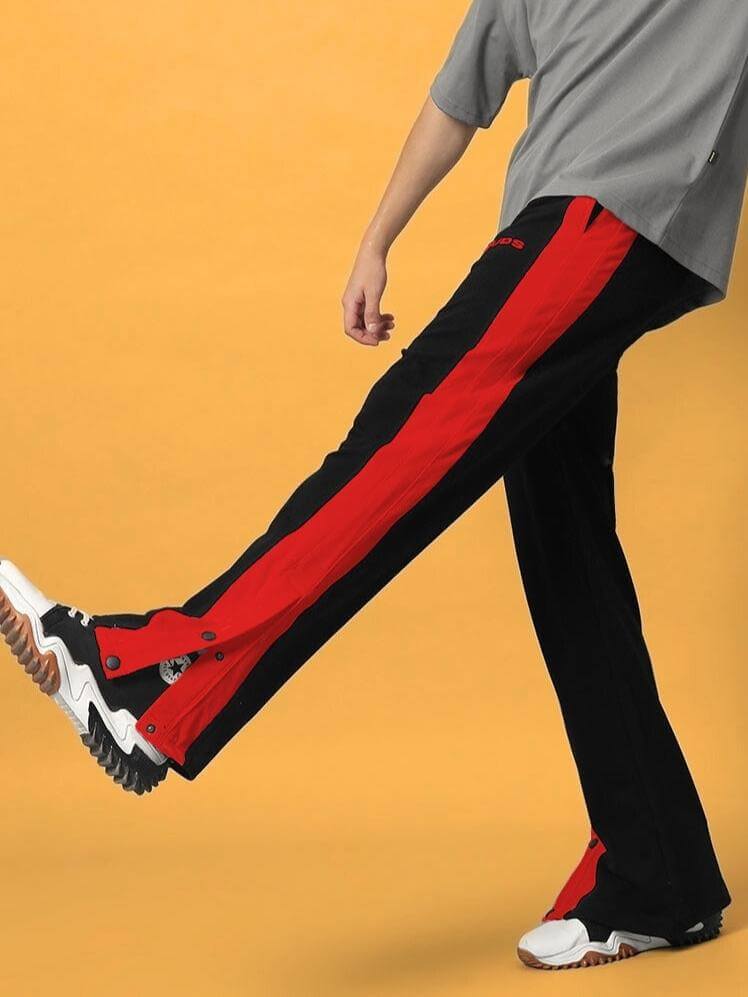 FLURRY CONTRAST JOGGERS BLACK RED | Buy Online at Wearduds India